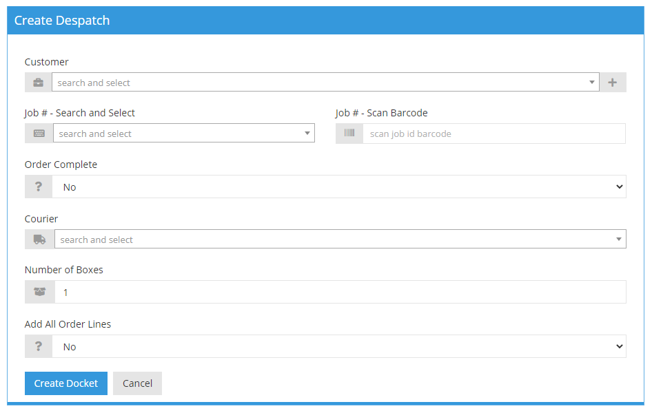 Creating/Editing Despatch Docket – M-Power Software Help Centre